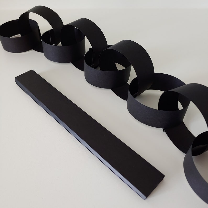 Paper Chain Kits - BLACK - Long Double Sided - Smooth - 10 FEET per Kit ...