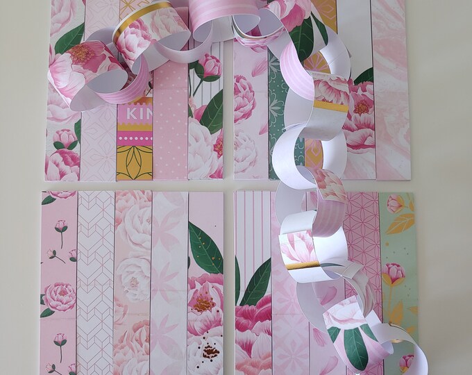 Pink Peonies DIY Paper Chain Kits 4 Kit Variations to Choose From White ...
