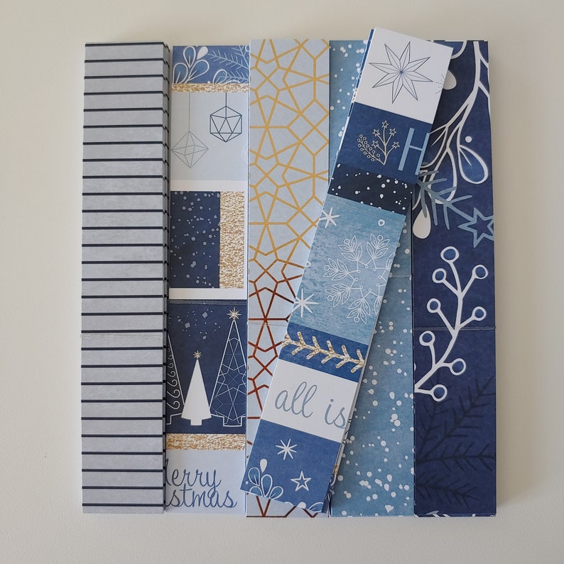 Stars and Snowflakes Christmas Paper Chain Kit: Gold Foil Accents - Etsy