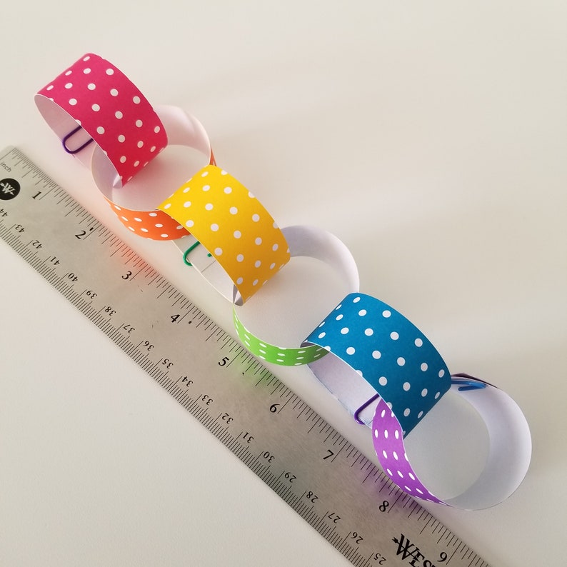 DIY Paper Chain Kits Pastel Rainbow Pink Yellow Green Blue | Etsy