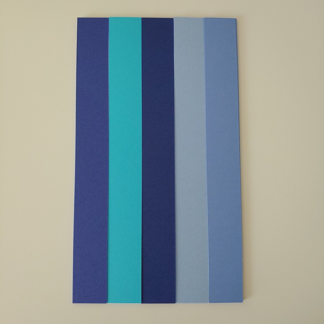 Paper Chain Kits, BLUE Ombre Rainbow, Long Double Sided, 10 FEET per ...