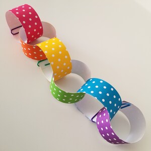 DIY Paper Chain Kits - Dotty Rainbow - Pink Orange Yellow Green Blue ...