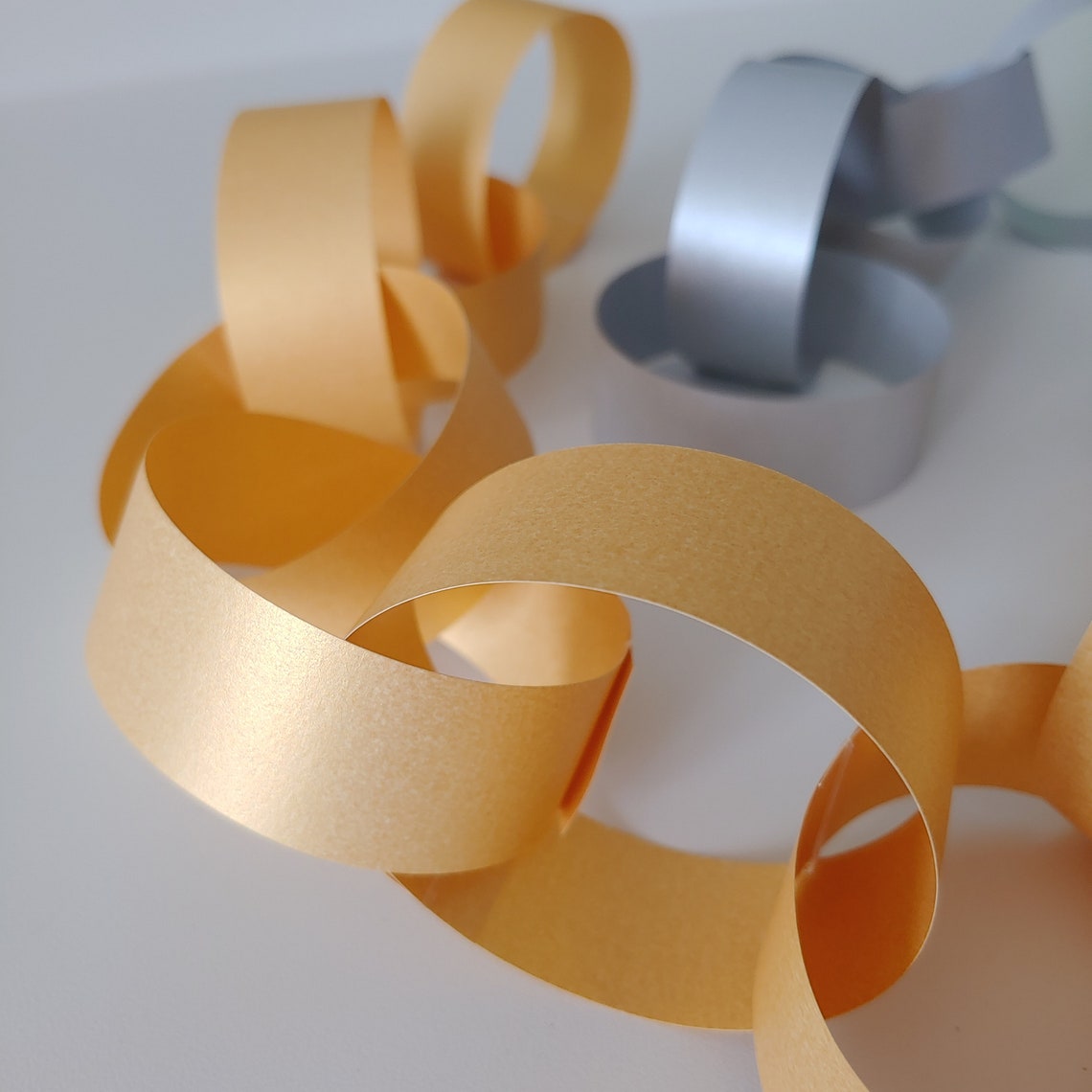 Metallic Paper Chain Kits Gold SILVER Long Double Sided - Etsy