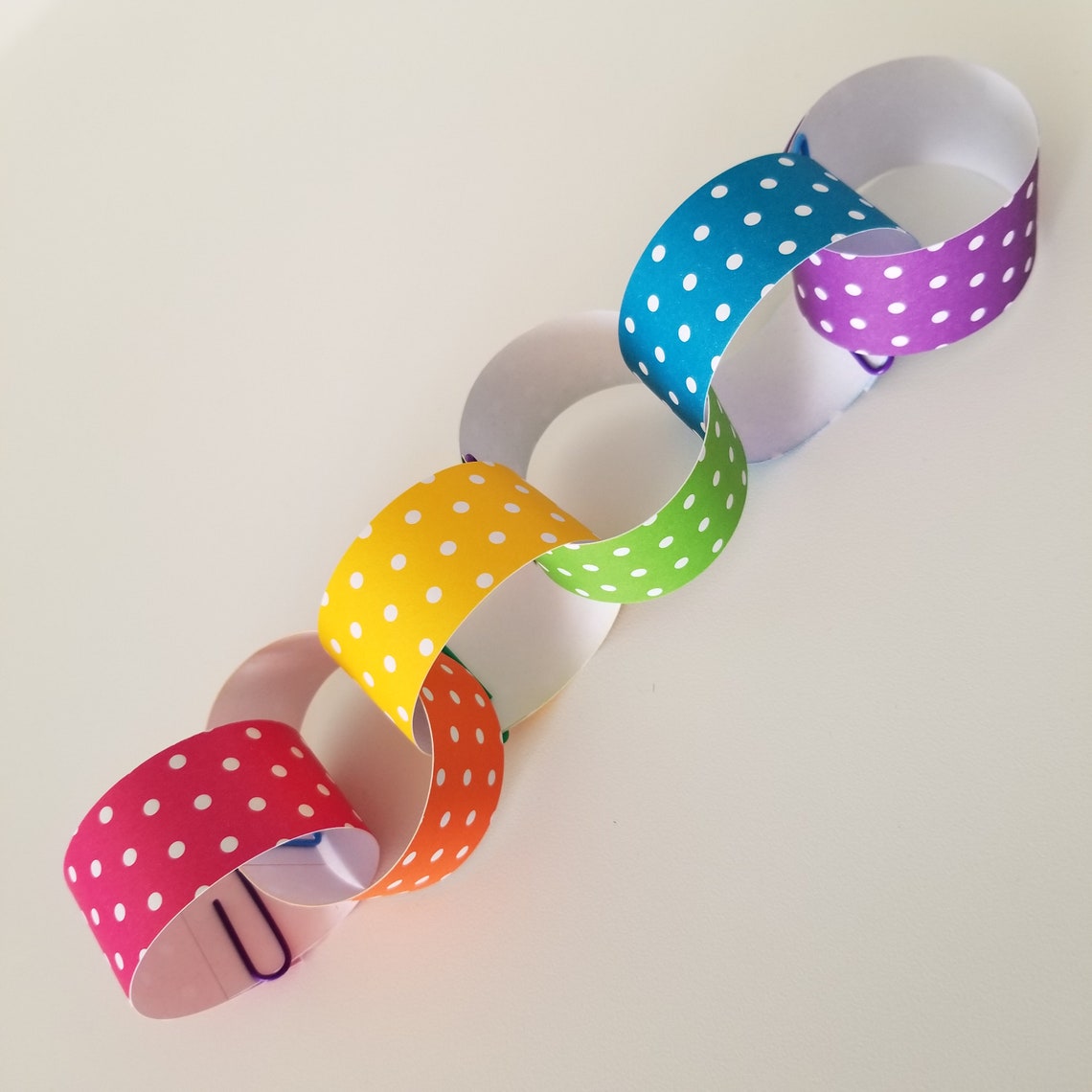 DIY Paper Chain Kits Dotty Rainbow Pink Orange Yellow - Etsy