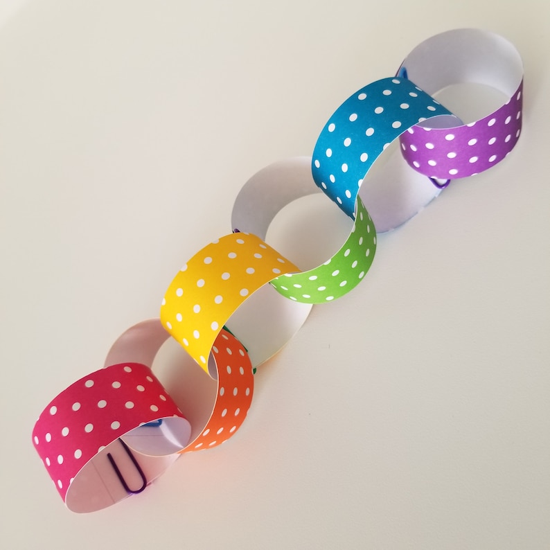 DIY Paper Chain Kits Dotty Rainbow Pink Orange Yellow - Etsy