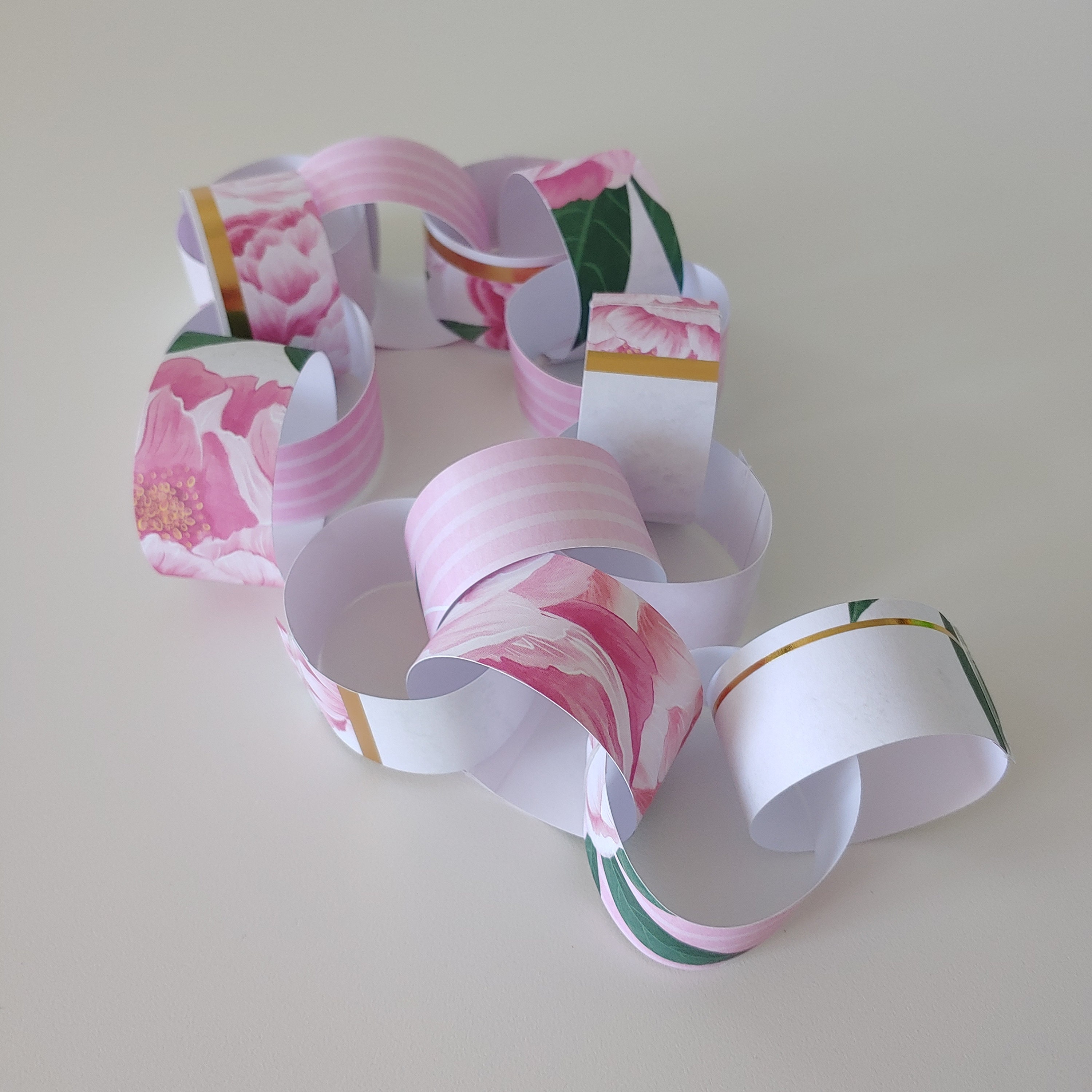 Pink Peonies DIY Paper Chain Kits 4 Kit Variations to Choose | Etsy