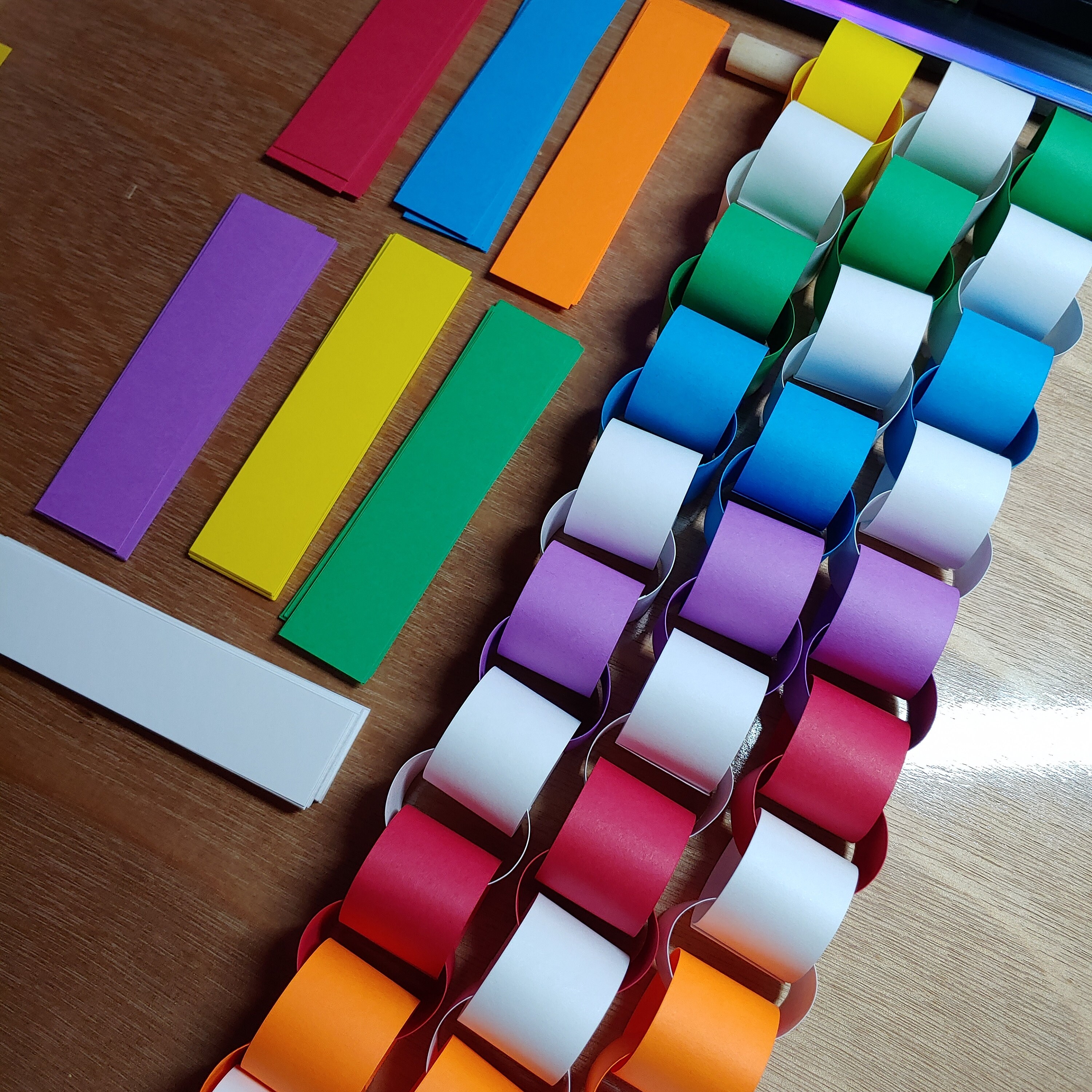 Step Rainbow Paper Chain Wall Art Kit Wall Mural Paper Art - Etsy