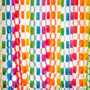 Bright Rainbow Paper Chain Kit: DIY Party Decorations (12 FEET) - Etsy