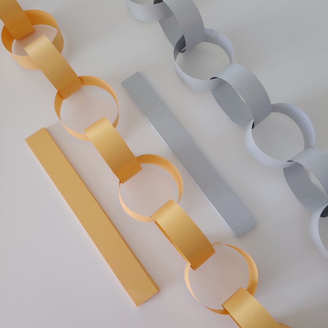 Metallic Paper Chain Kits Gold SILVER Long Double Sided - Etsy
