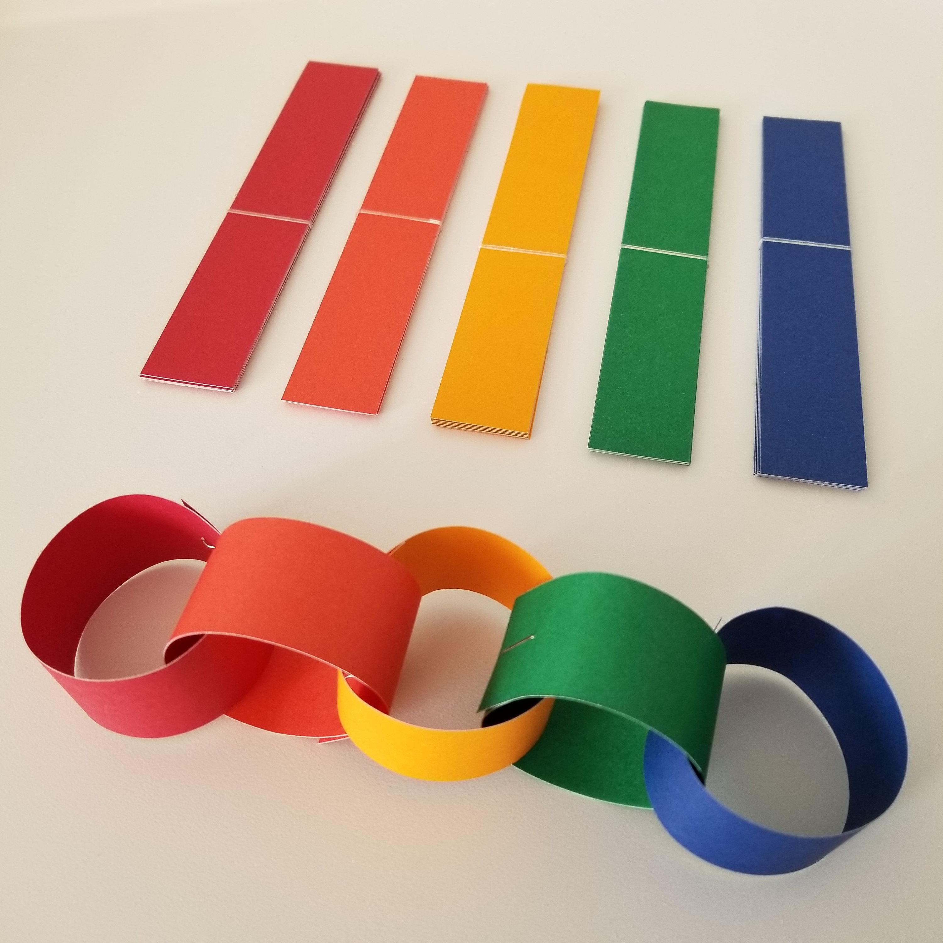 DIY Paper Chain Kits - Primary Rainbow - Red Orange Yellow Green Blue ...