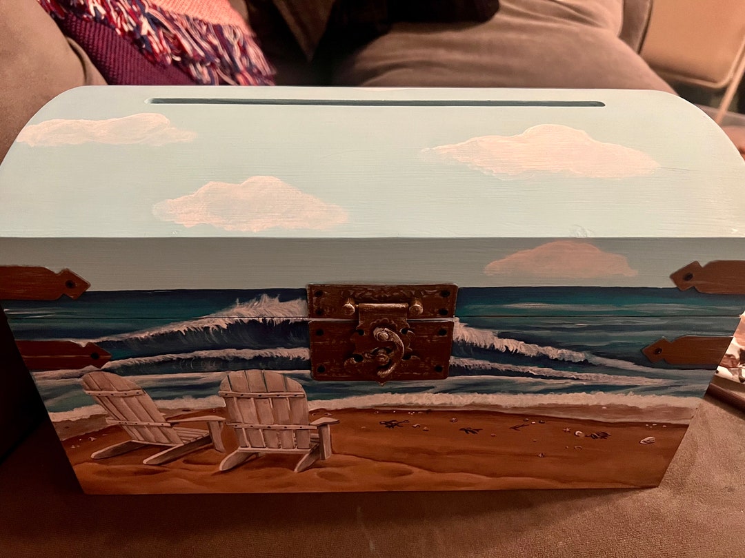 Custom Beach Themed Wedding Card Box - Etsy