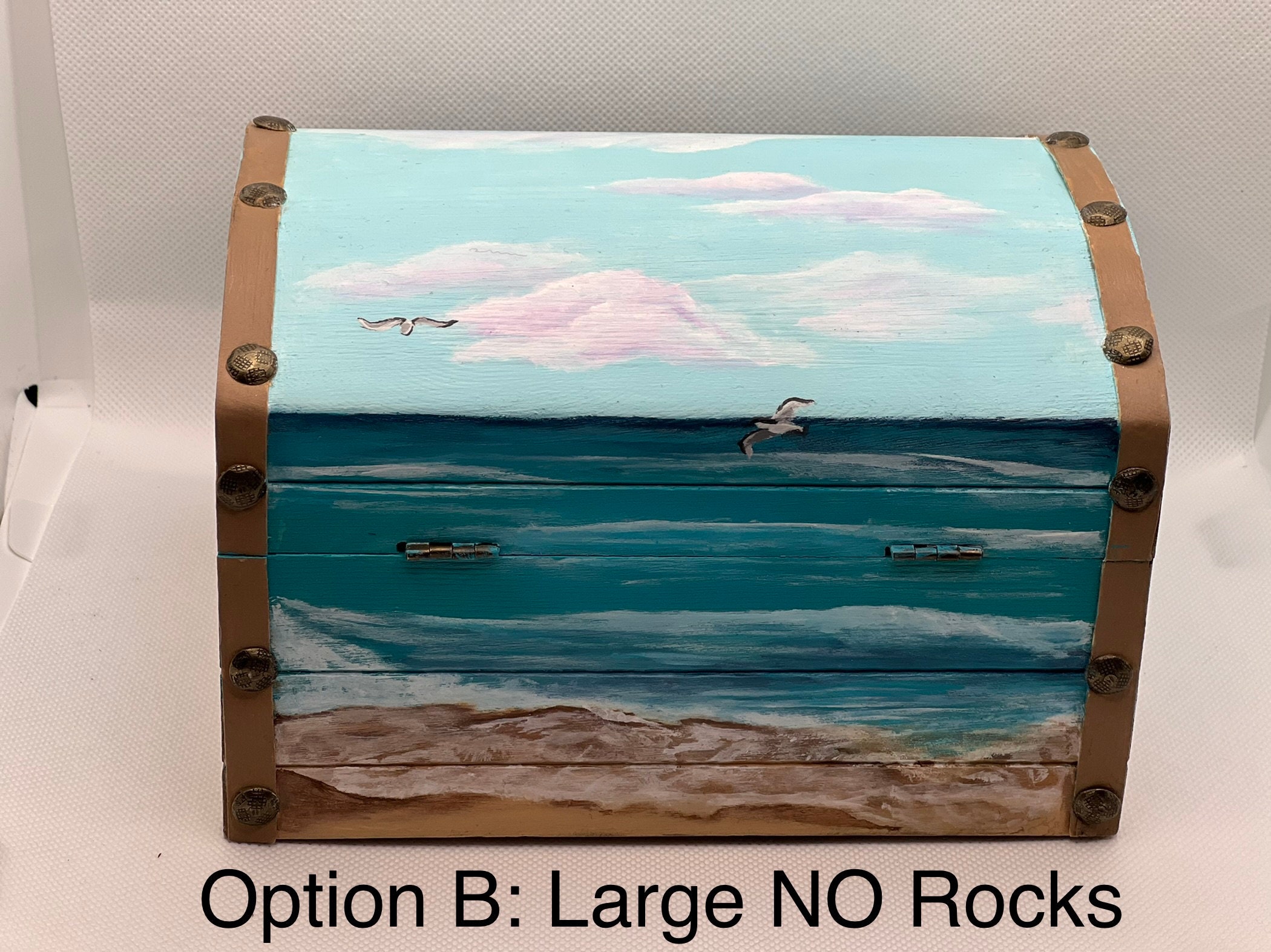 LARGE Hand-painted Treasure Chest-ocean/beach Scene Jewelry - Etsy