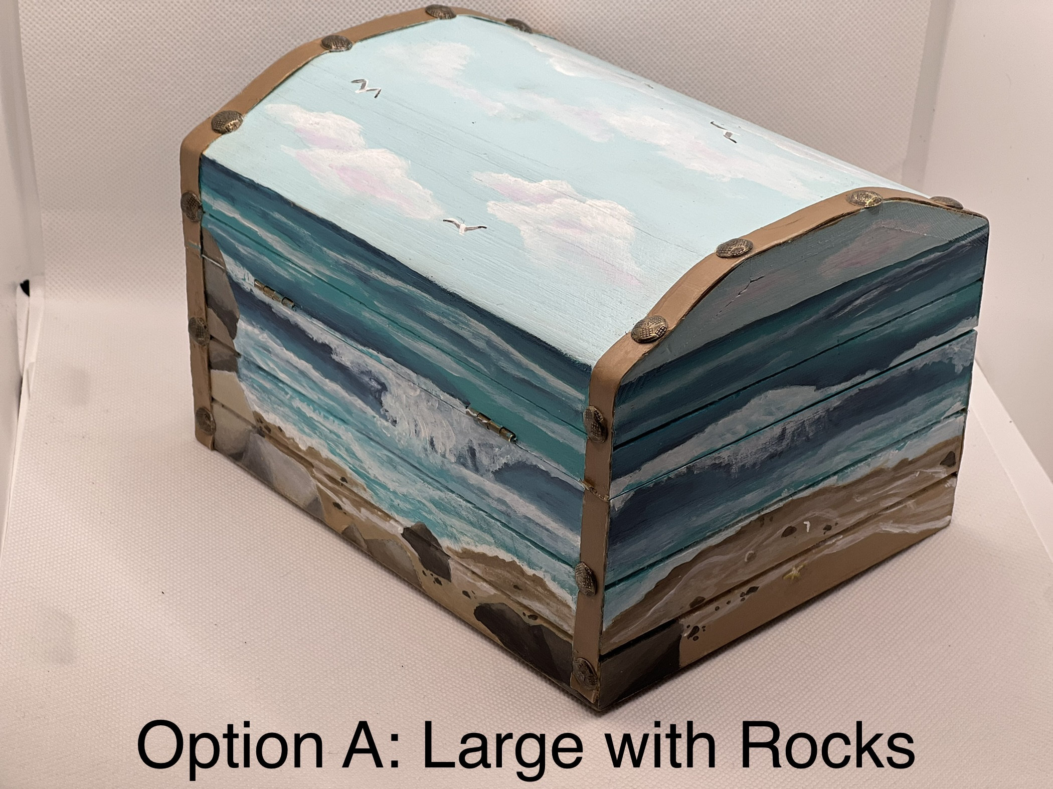 LARGE Hand-painted Treasure Chest-ocean/beach Scene Jewelry - Etsy