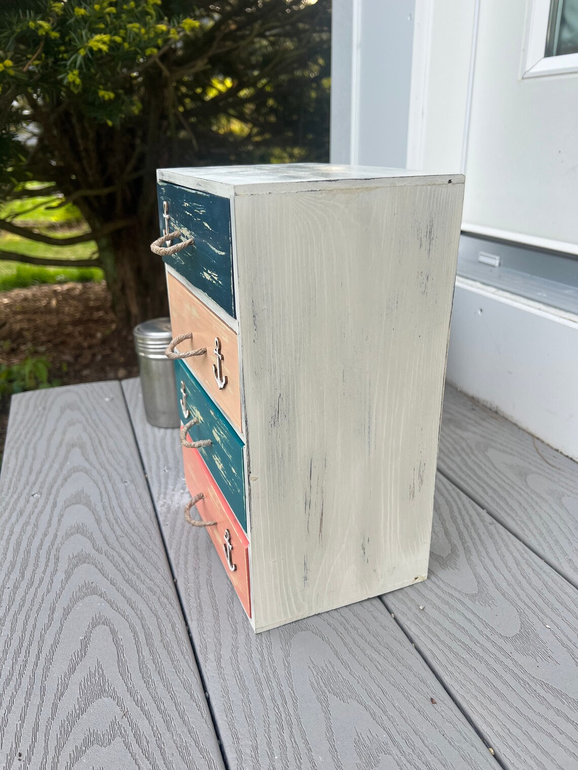 Hand Painted Nautical 4-drawer Wooden Chest Coastal Decor - Etsy