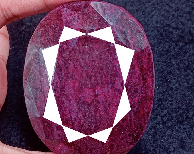 Natural Pigeon Blood Red Ruby Big Stone Faceted Oval Cut 1475 Carat ...