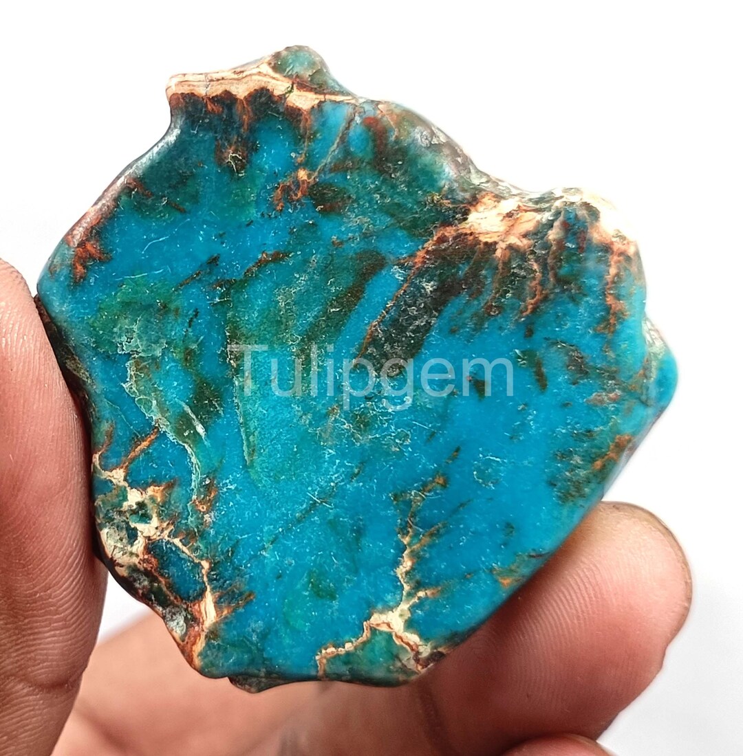 Sky Blue Turquoise Rough Slab 107 Ct Natural Certified Uncut Rough ...