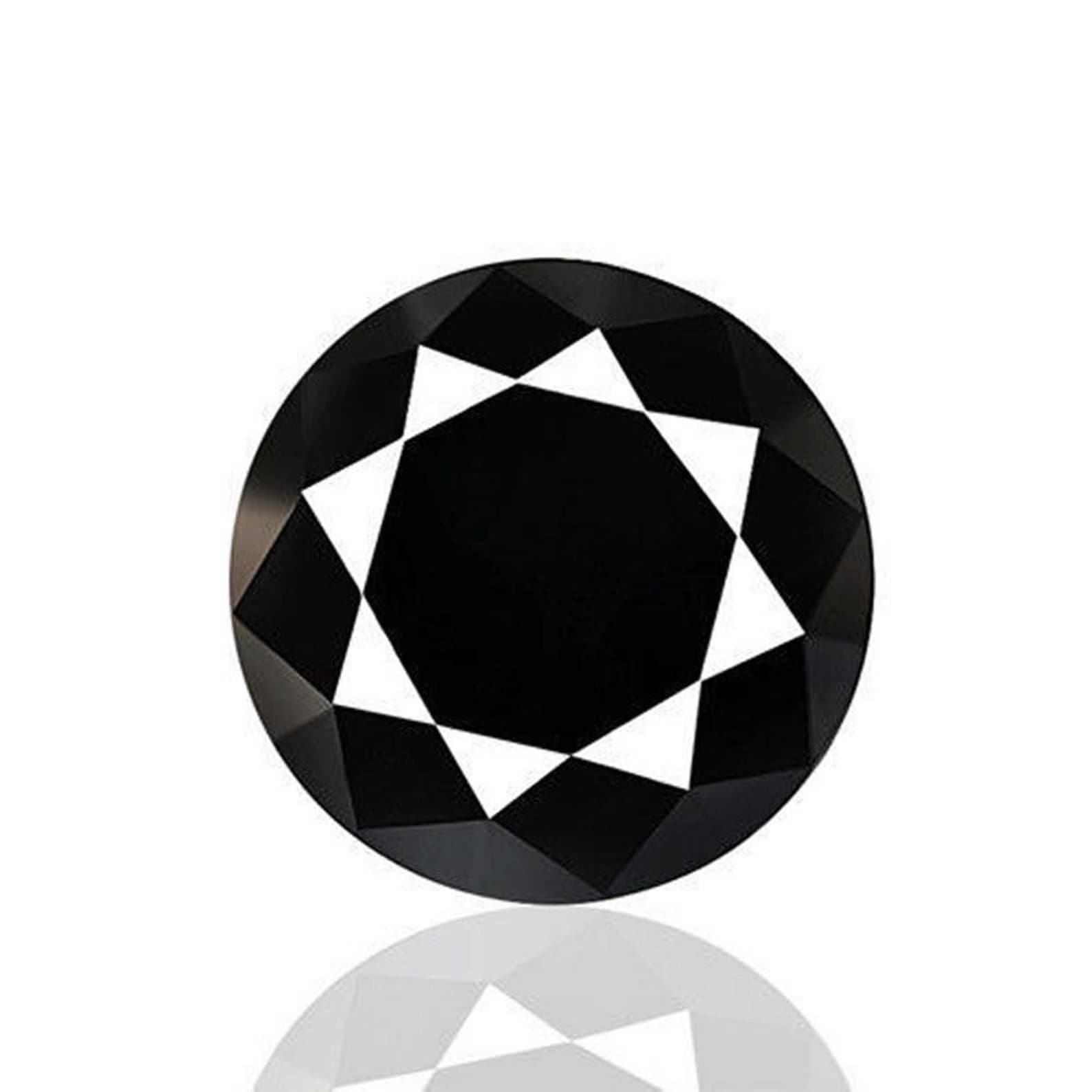 1.36 Ct Certified Natural Black Diamond Shiny Loose Gemstone | Etsy