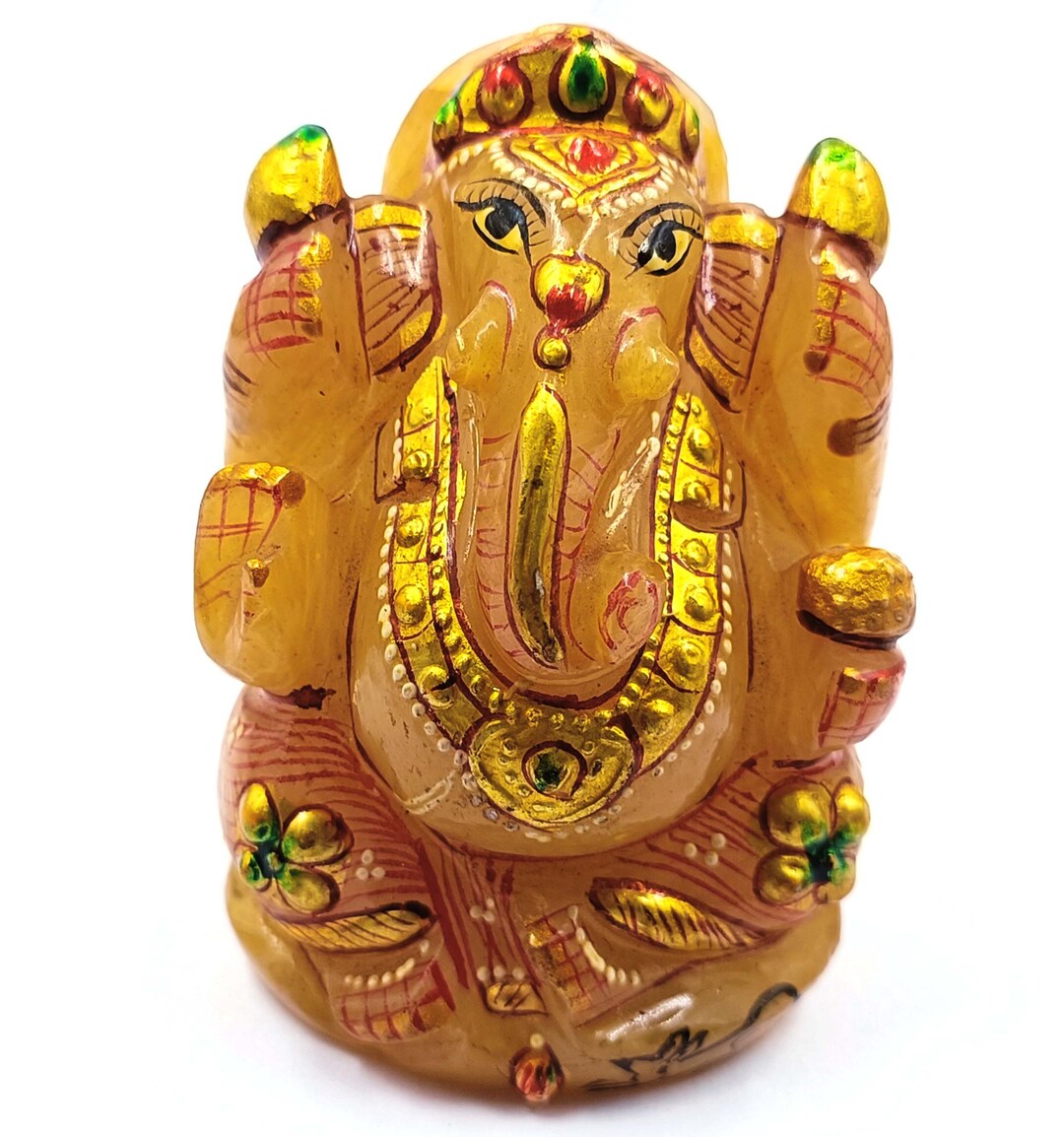 Lord Ganesha Figurine Statue Meena Art 164gm 920 Ct Natural Certified ...