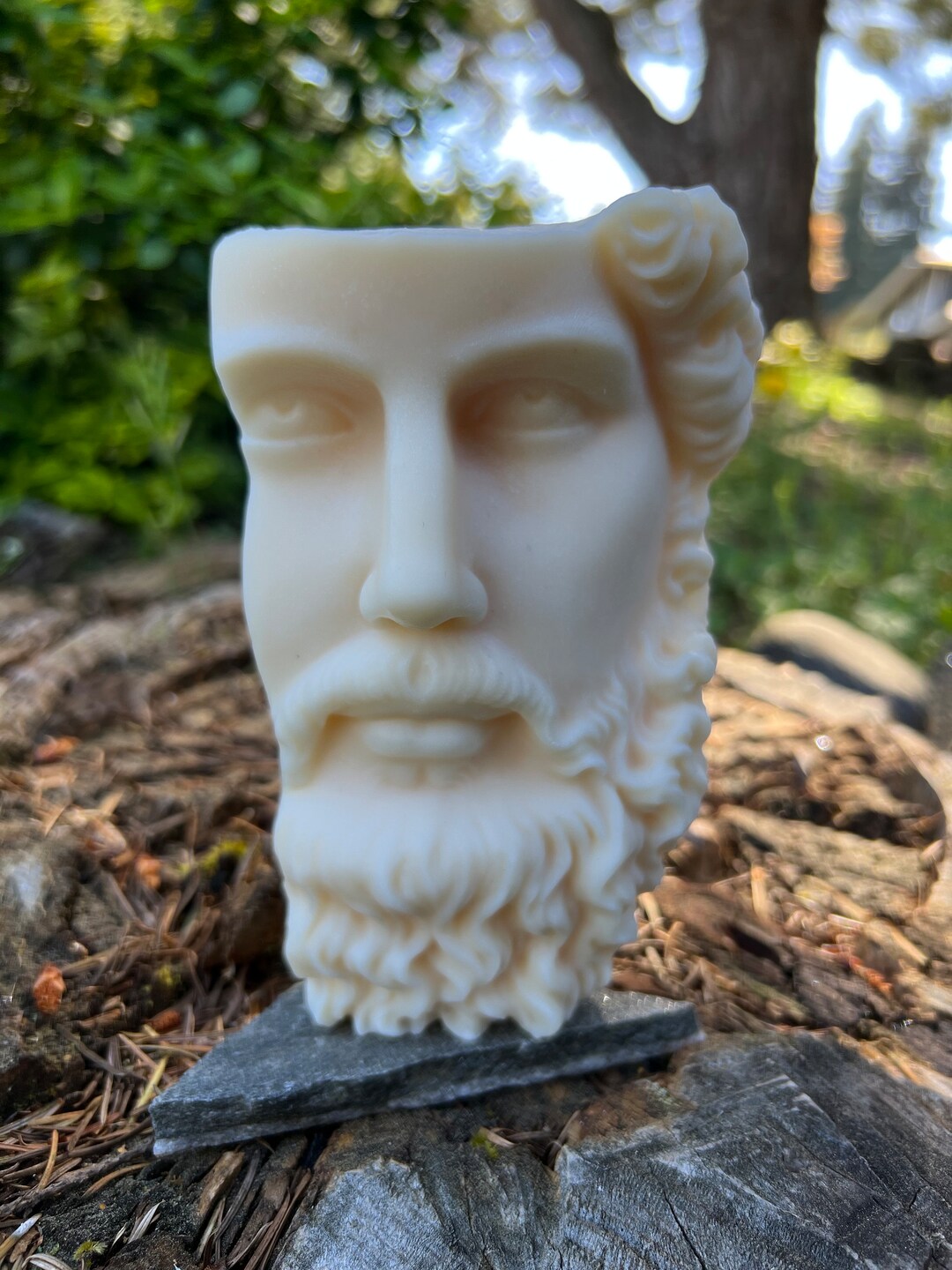 Zeus Head Candle, Greek Head Candle, Head Sculpture, 3D Head Candle ...