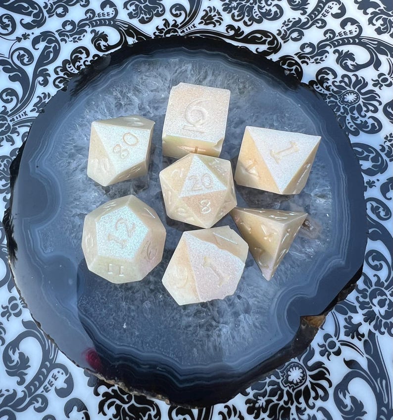 White Chocolate Edible Dice Set: 7 Piece RPG Gaming Treats - Etsy