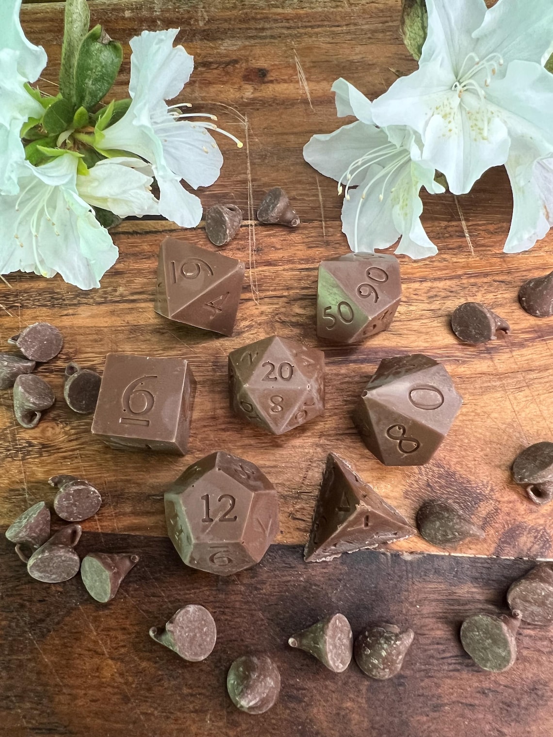 Milk Chocolate Edible Dice Set: 7 Piece RPG Gaming Treats - Etsy