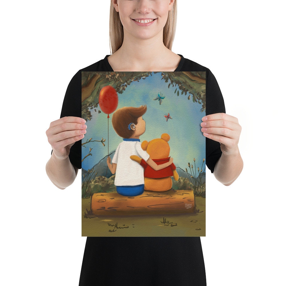 Print - Christopher Robbins With Hearing Aids With Winnie the Pooh - Etsy