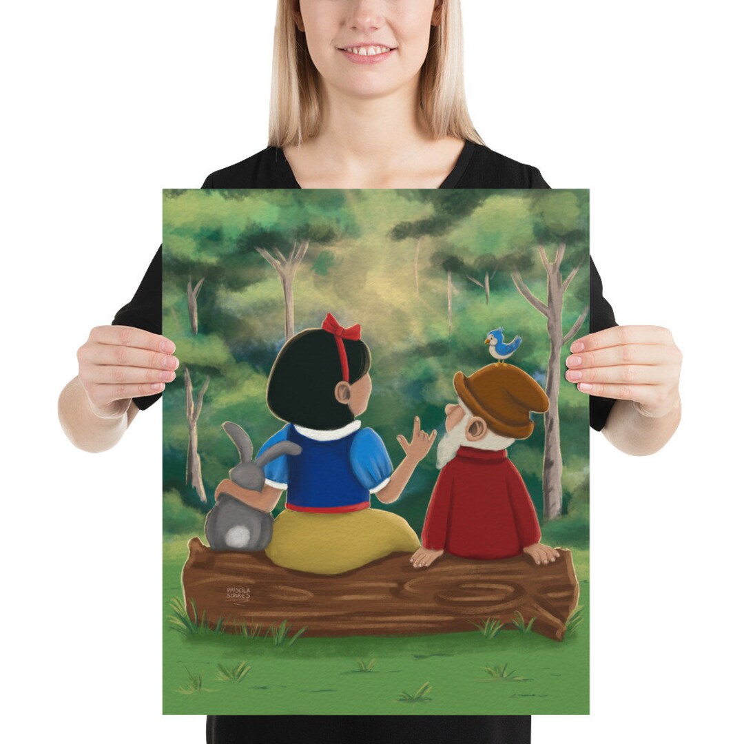Print - Snow White Signing in ASL - Etsy