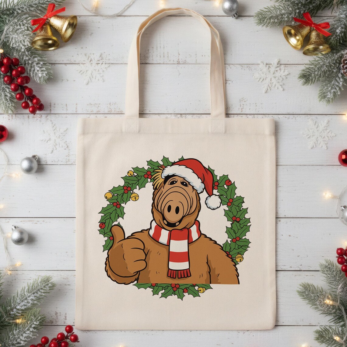 Christmas Alf With Cat Clipart, Melmac Alien Watercolor Art (digital ...