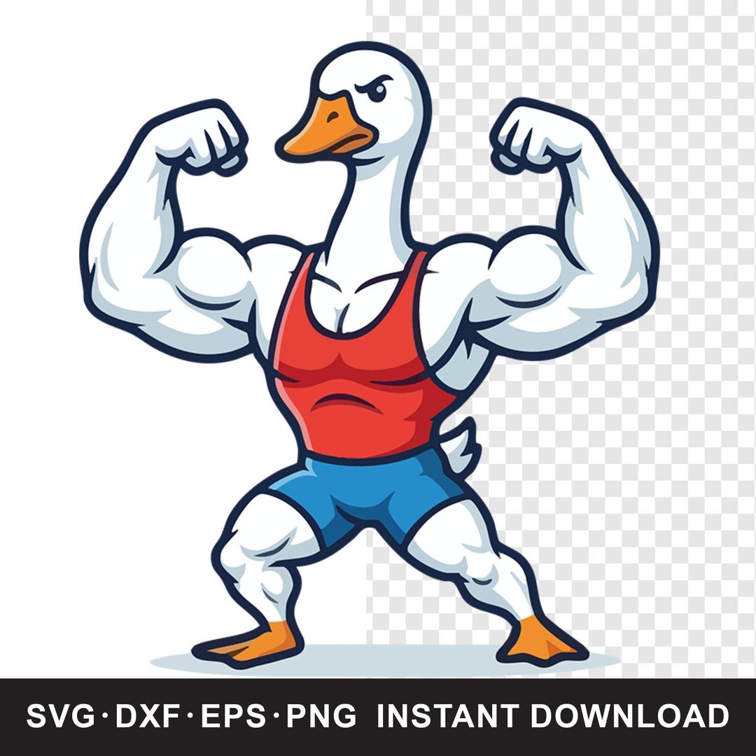 Bodybuilder Goose Clipart, Powerlifting Weightlifting Gym Workout ...