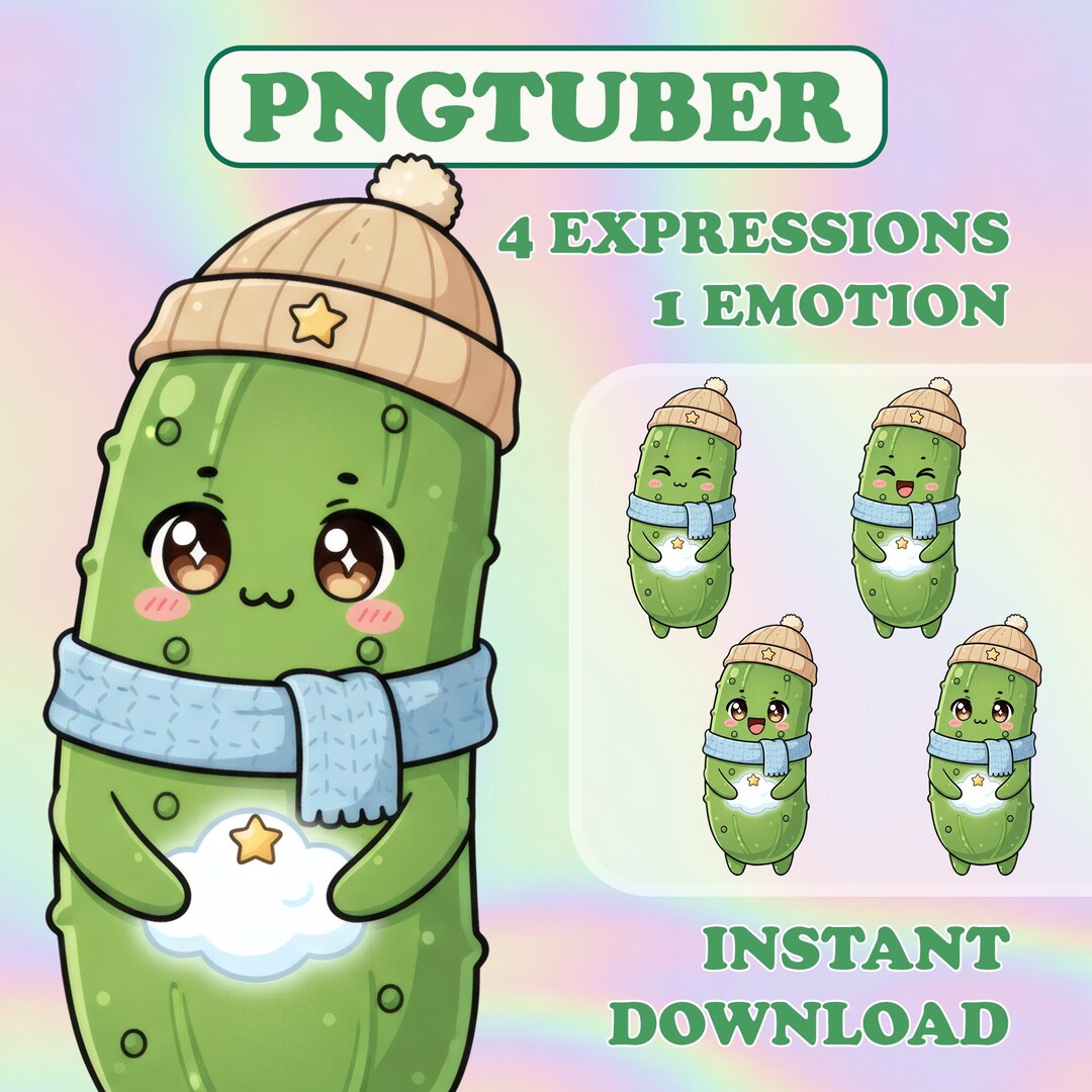 Anime Pickle Pngtuber Model: Twitch & Youtube Stream Avatar (digital ...
