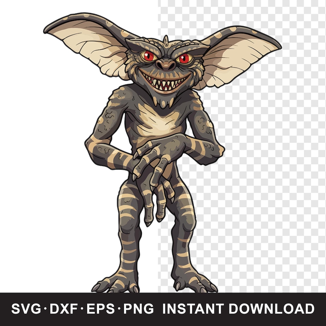 Gremlins Angry Gizmo Clipart, Watercolor Vector Monster PNG (digital ...