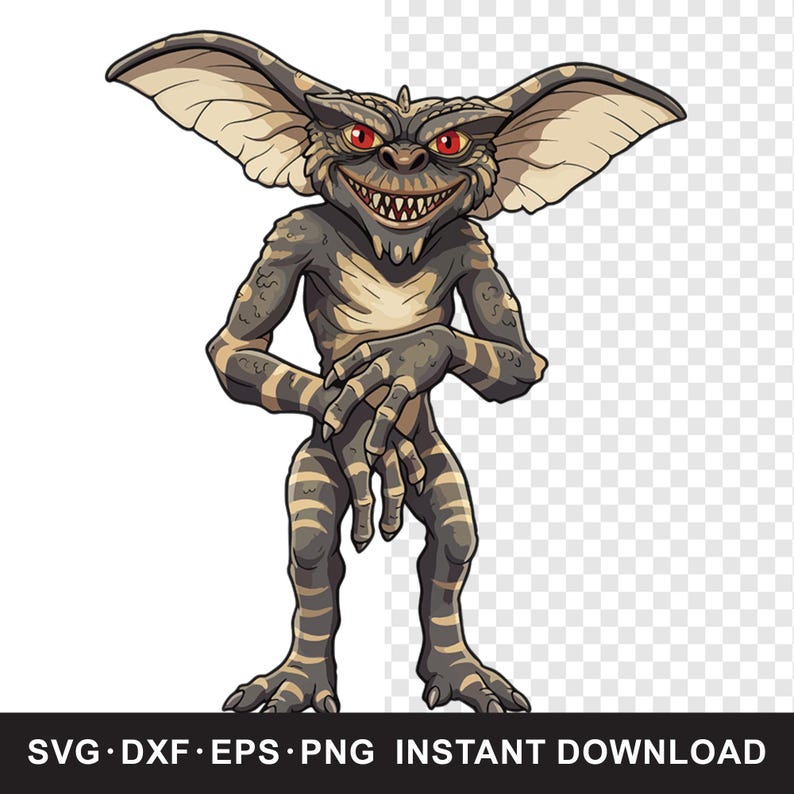 Gremlins Angry Gizmo Clipart, Watercolor Vector Monster PNG (digital ...