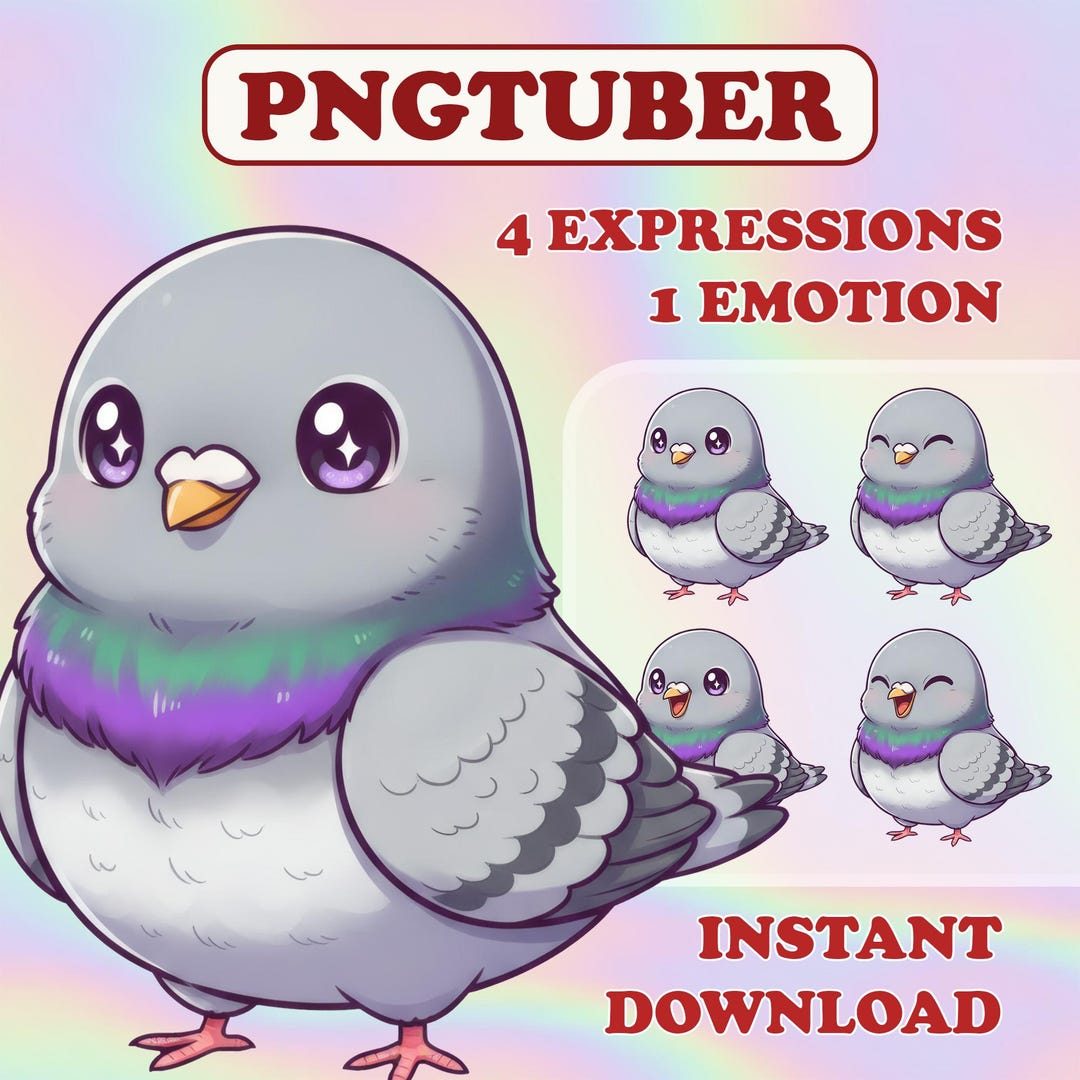Chibi Pigeon Pngtuber Model Avatar for Twitch & Youtube Stream (instant ...