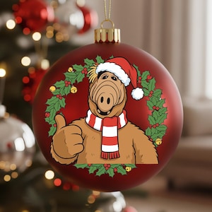 Christmas Alf With Cat Clipart, Melmac Alien Watercolor Art (digital ...