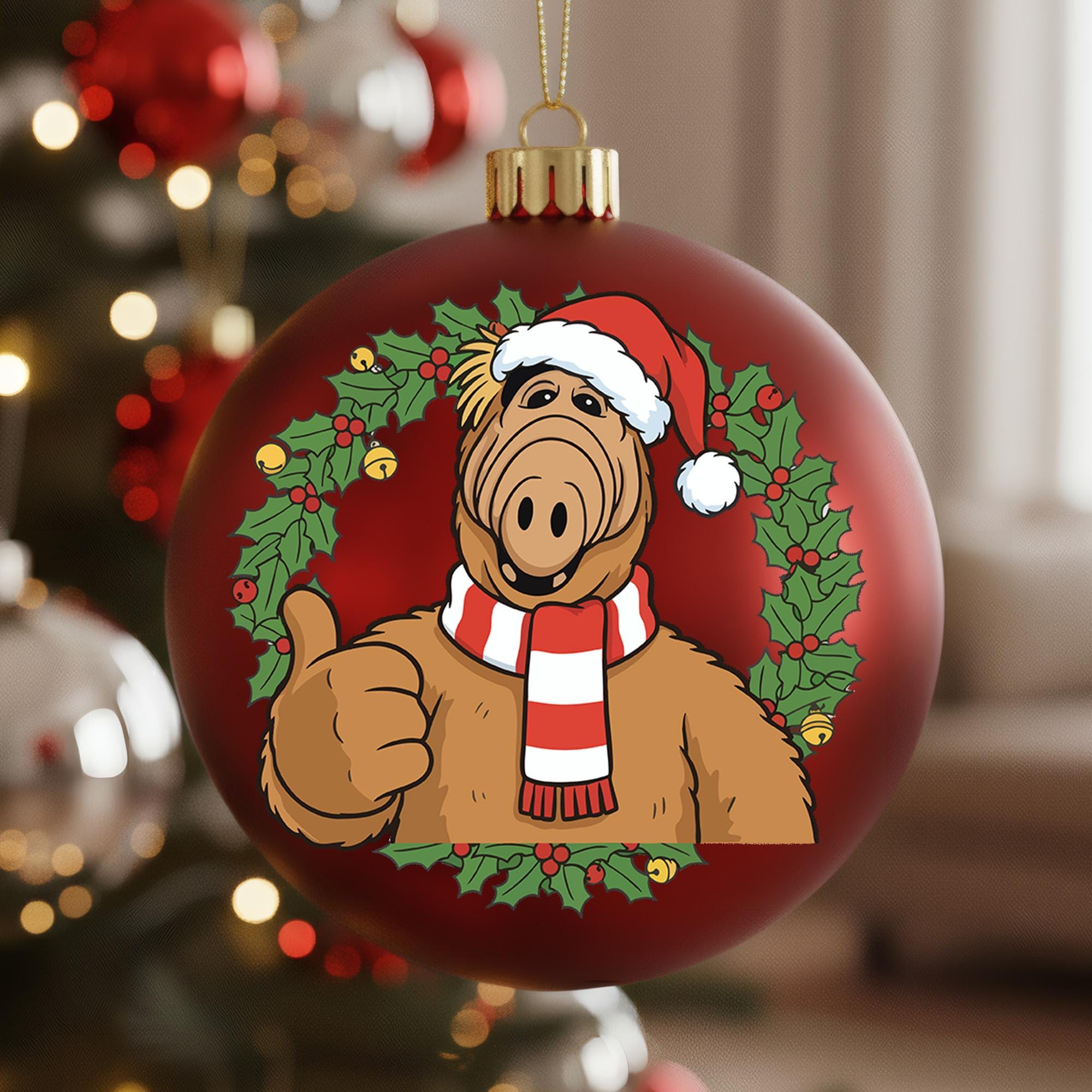 Christmas Alf With Cat Clipart, Melmac Alien Watercolor Art (digital ...