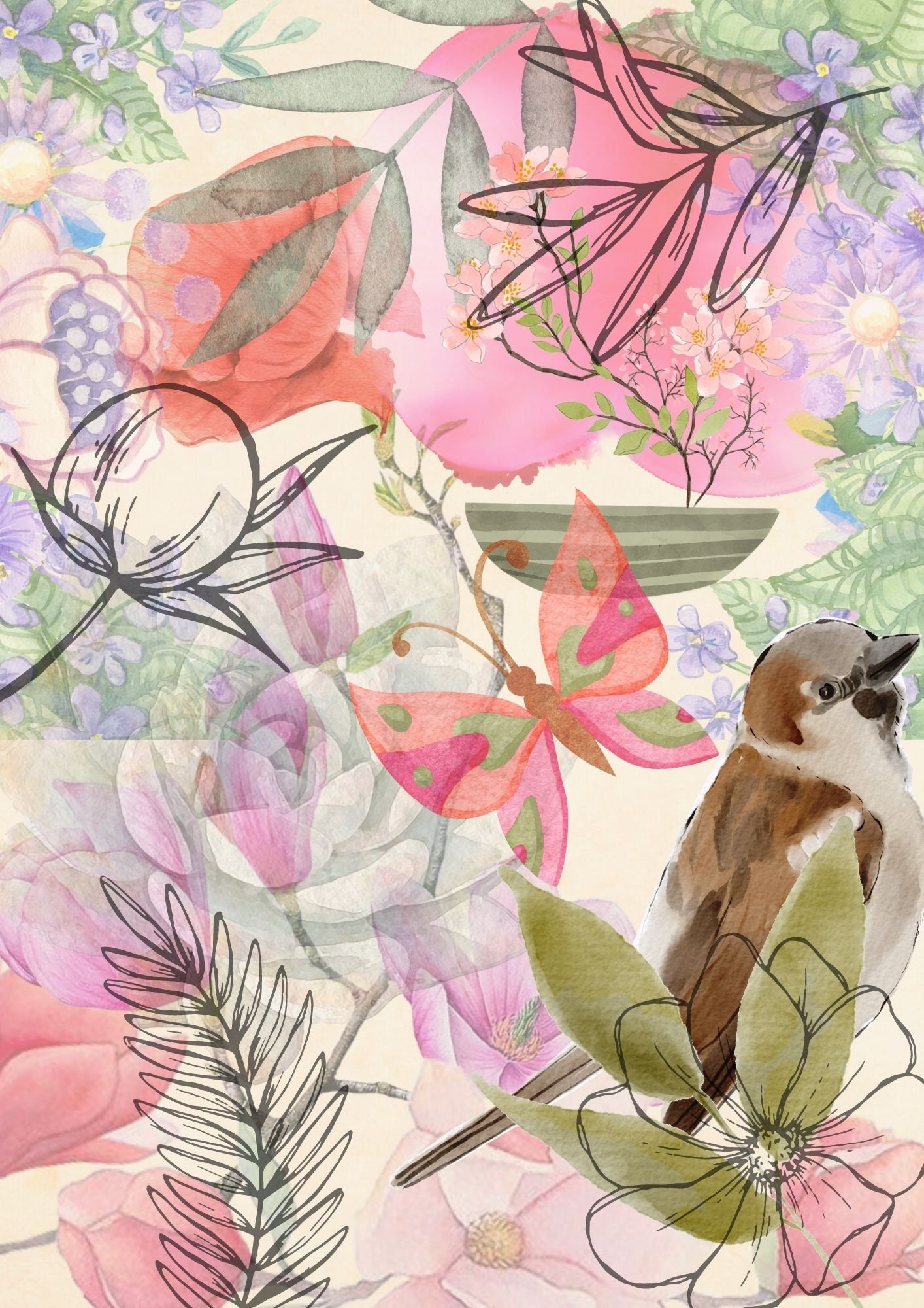 Fantasy Garden - 5 Printable Pages - Etsy