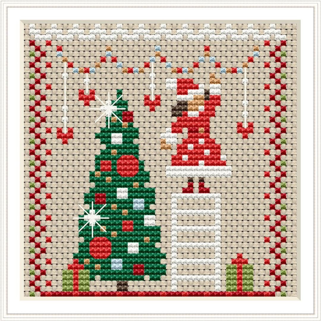 Christmas Decoration Cross Stitch Pattern, Holiday Decor Cross Stitch ...