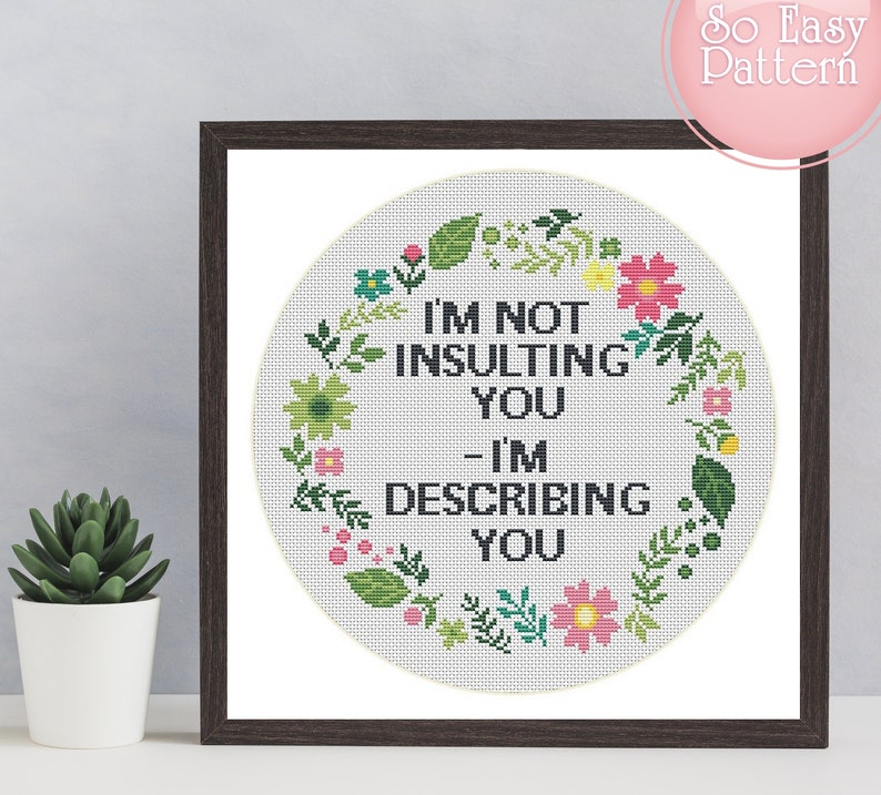 Subversive Cross Stitch Pattern Funny Text Cross Stitch | Etsy
