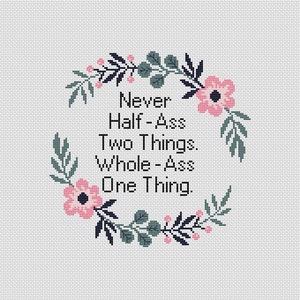 Subversive Cross Stitch Pattern PDF Funny Text Cross Stitch Ron Swanson ...