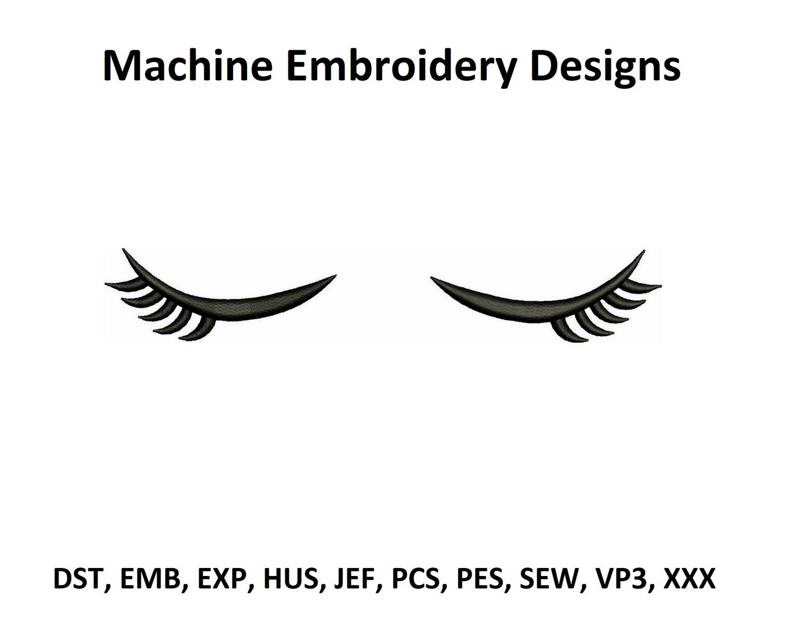 Eyelashes Embroidery Design Eyes With Lashes Machine - Etsy