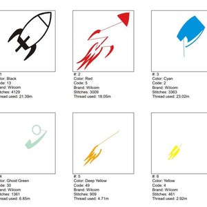Rocket Ship Machine Embroidery Design Spaceship Machine Embroidery for ...