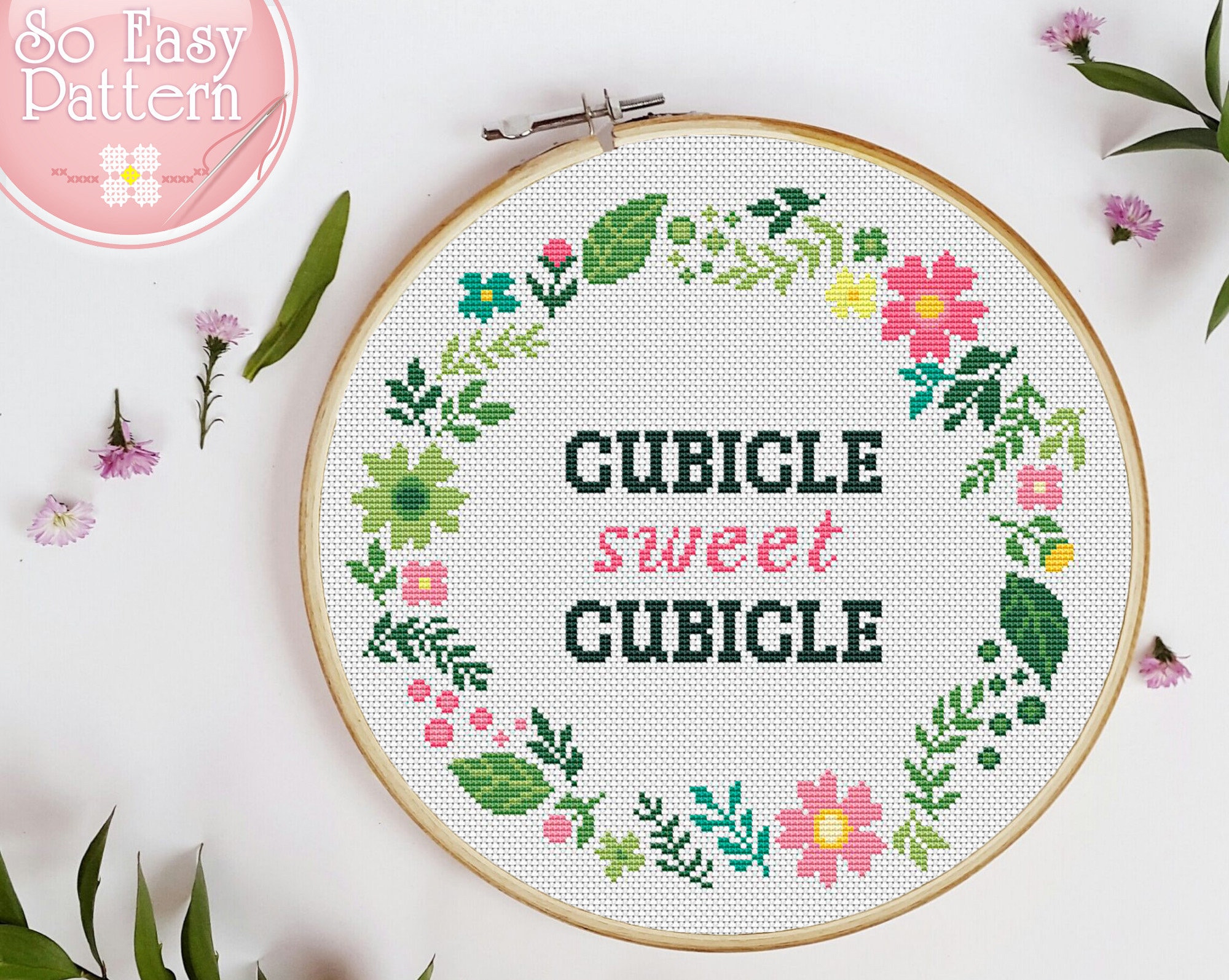 Subversive Cross Stitch Pattern Cubicle Sweet Cubicle Funny | Etsy