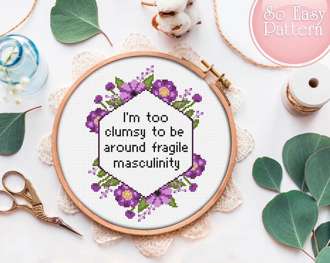 Feminist Cross Stitch Pattern Pdf Sarcastic Xstitch With - Etsy