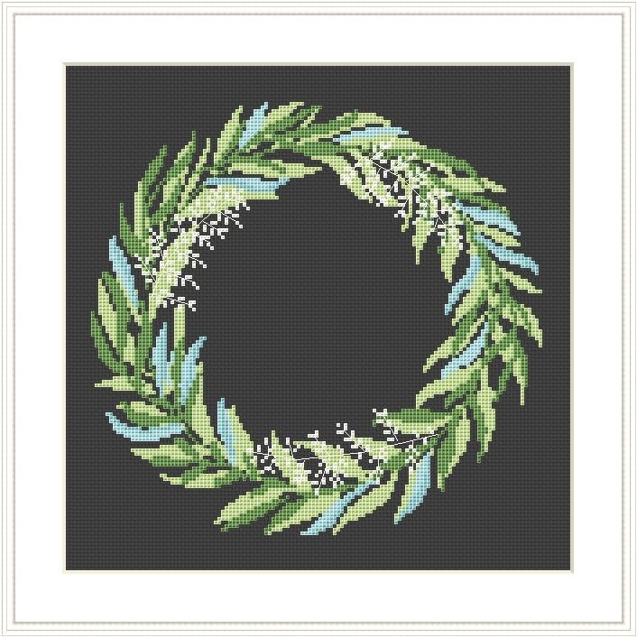 Floral Wreath Cross Stitch Pattern PDF Flower Cross Stitch | Etsy