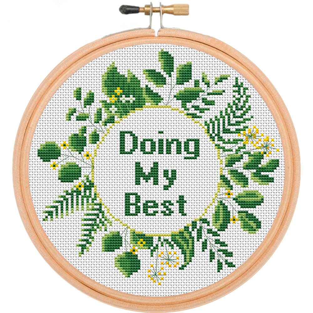 Doing My Best Modern Cross Stitch Pattern PDF Funny Cross | Etsy