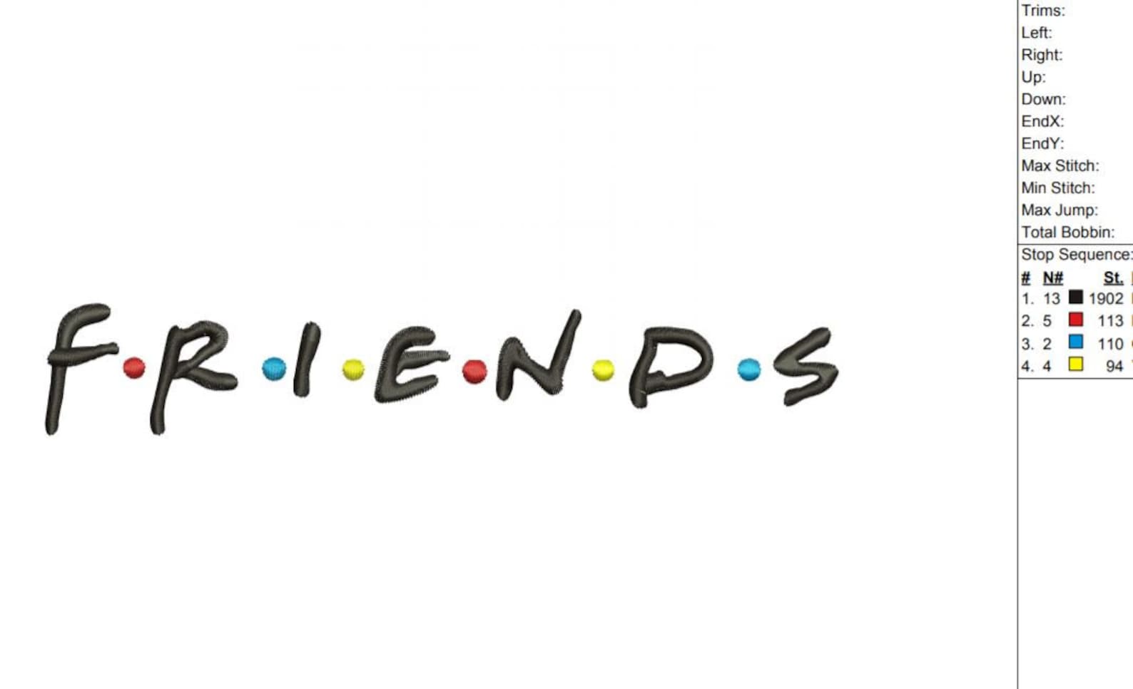 Friends Logo Name Machine Embroidery Design Friends Tv Show | Etsy