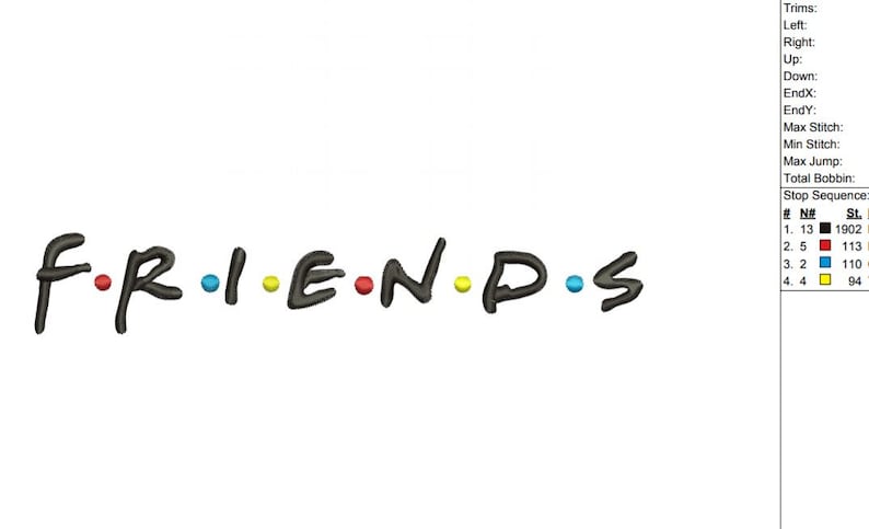 Friends Logo Name Machine Embroidery Design Friends Tv Show Machine ...