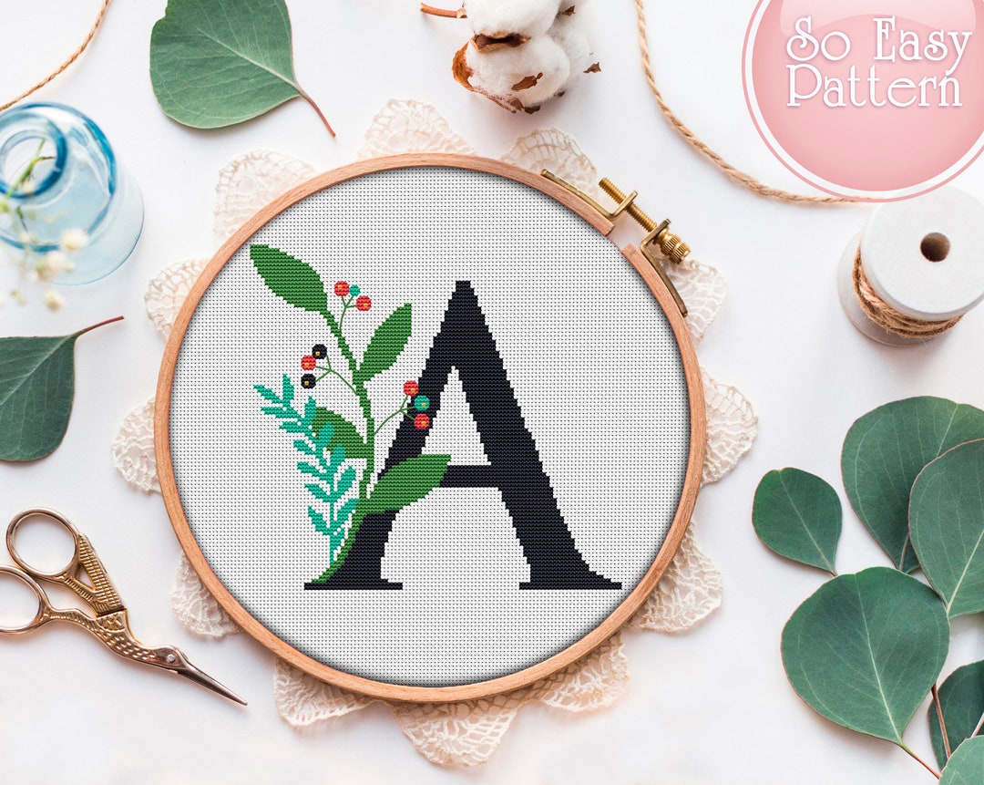 Cross Stitch Letters "a", Monogram Cross Stitch, Сross Stitch PDF ...