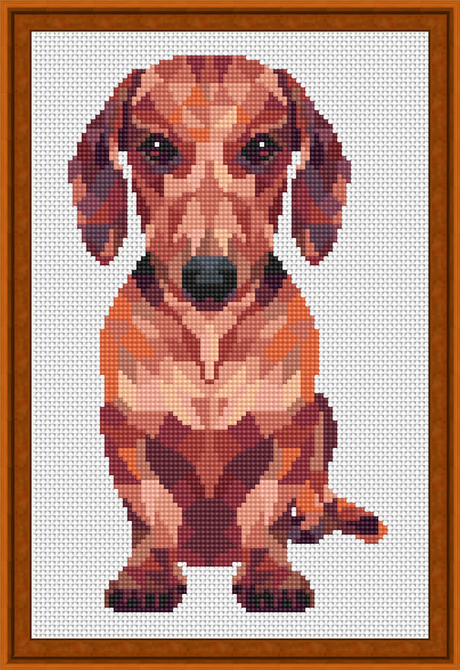 Cross Stitch Pattern PDF, Dachshund Cross Stitch, Modern Cross Stitch ...
