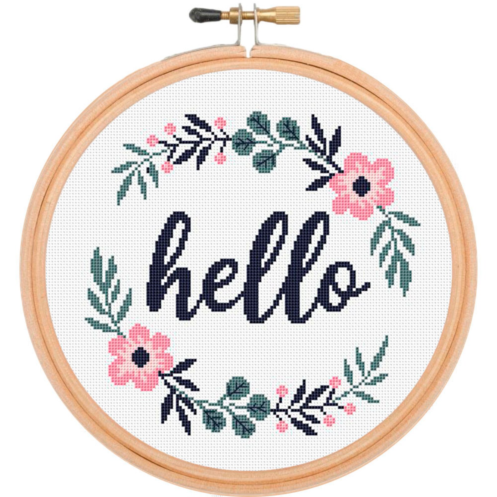 Hello Cross Stitch Pattern Pdf Funny Text Cross Stitching - Etsy